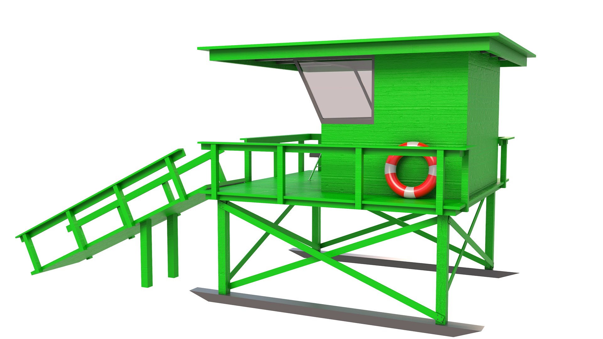 Lifeguard Station - Green 3D Model - TurboSquid 1913747