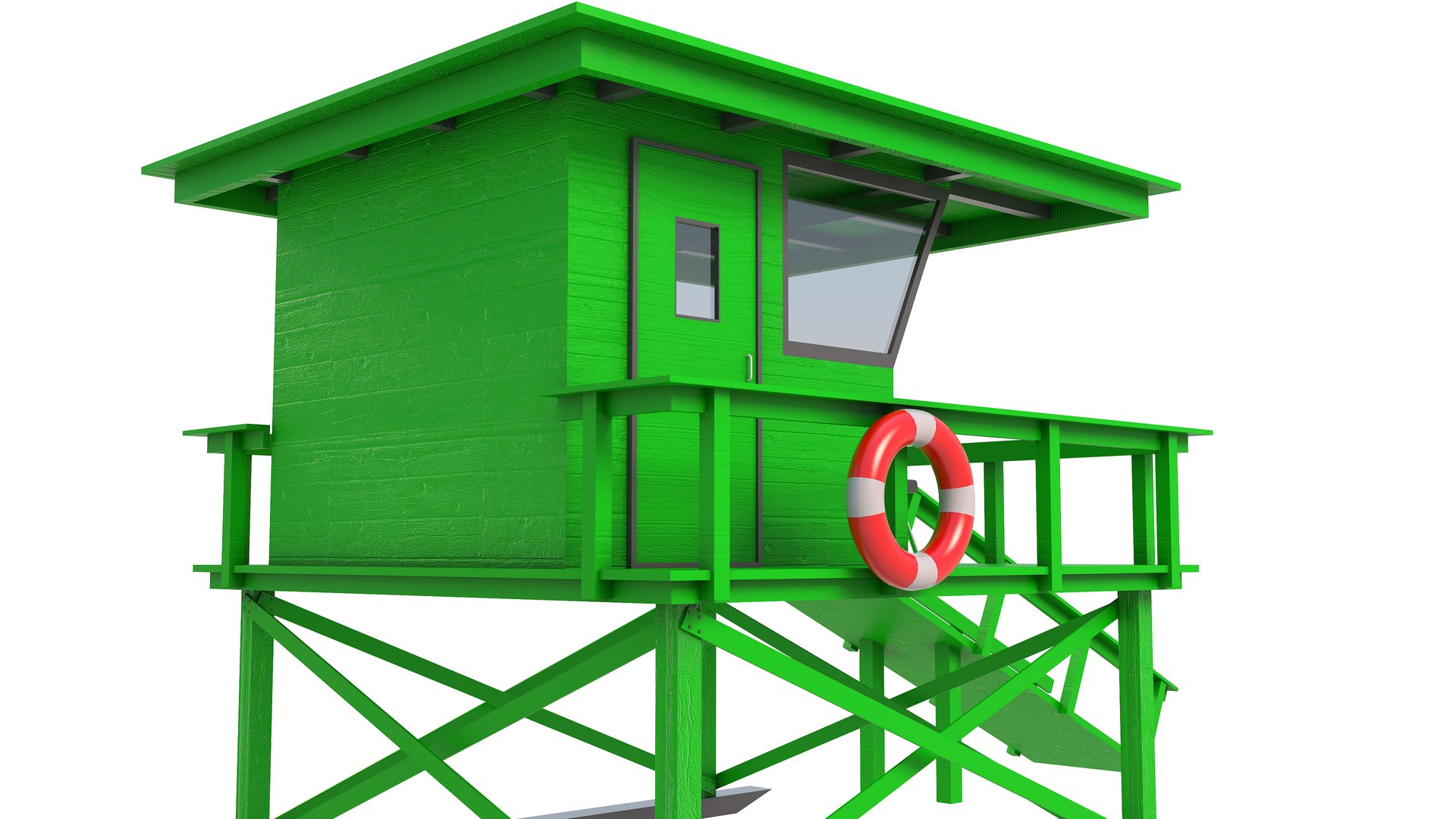 Lifeguard Station - Green 3D Model - TurboSquid 1913747