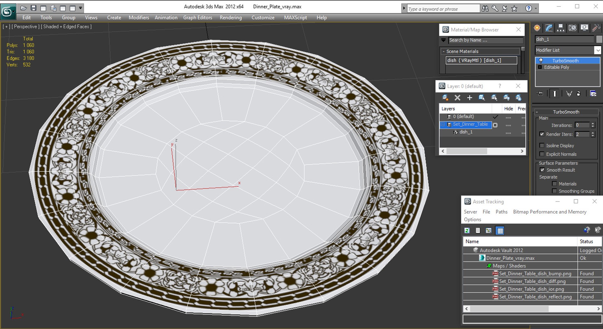 3D dinner plate model - TurboSquid 1382563