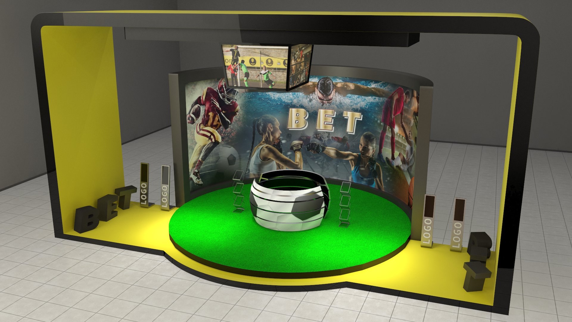 Betting exhibition stand 3D - TurboSquid 1613186