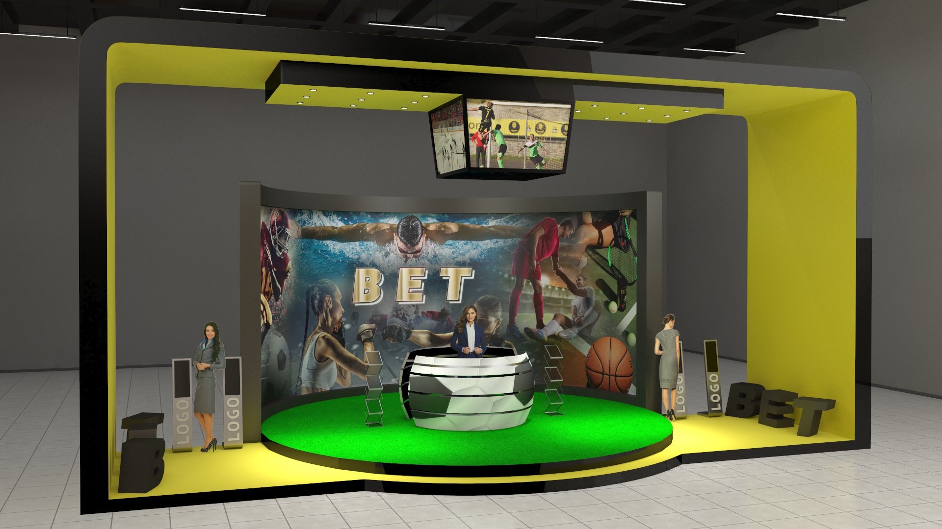 Betting exhibition stand 3D - TurboSquid 1613186
