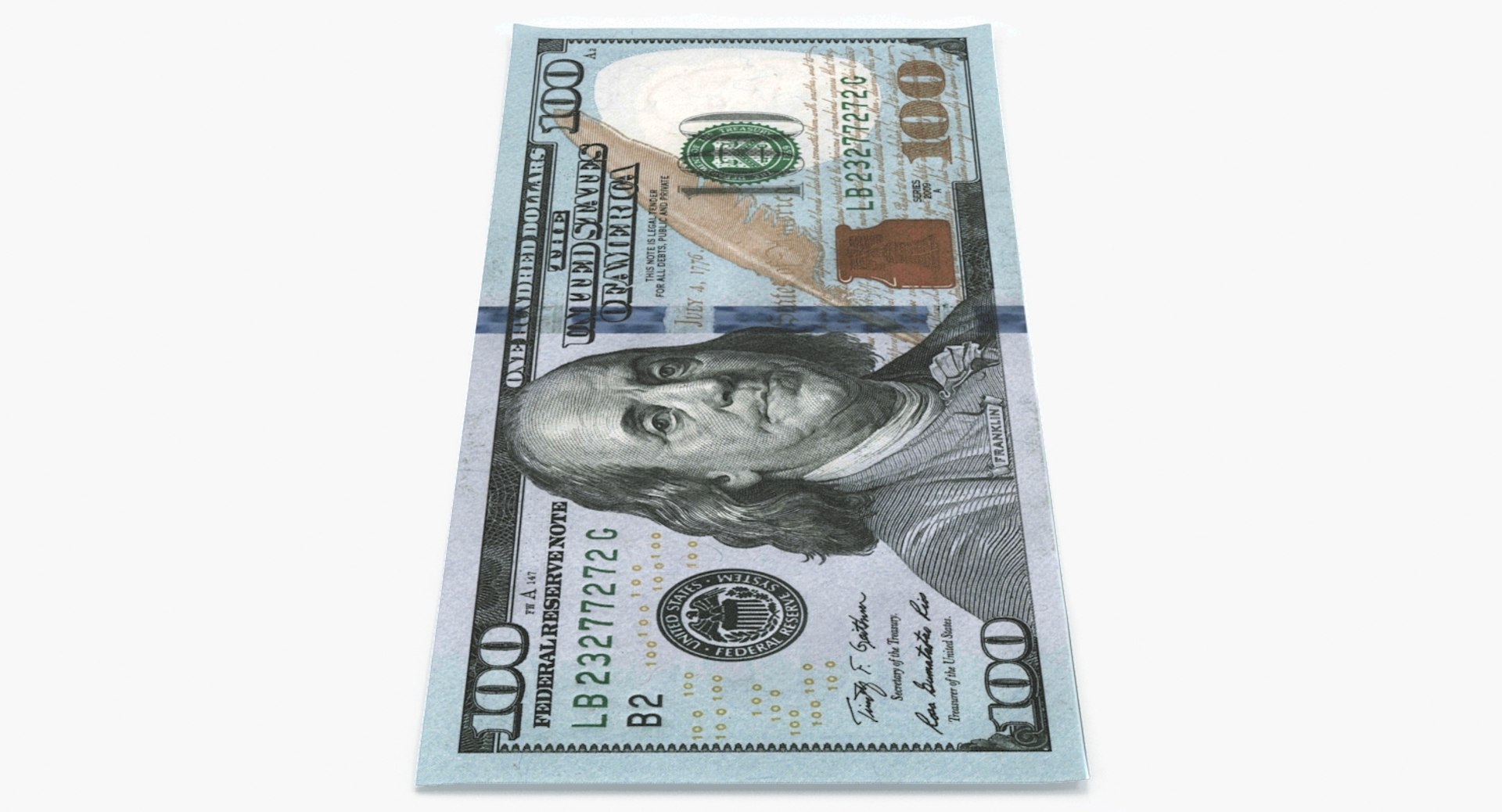 New 100 Dollar Bills 3D Model - TurboSquid 1324186