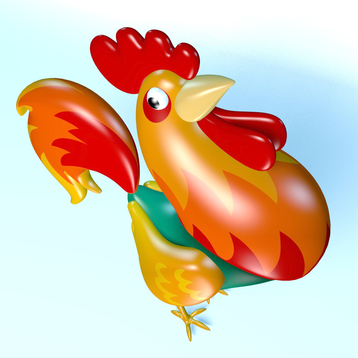 3d cartoon rooster model