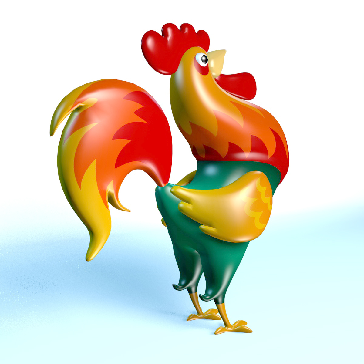 3d cartoon rooster model