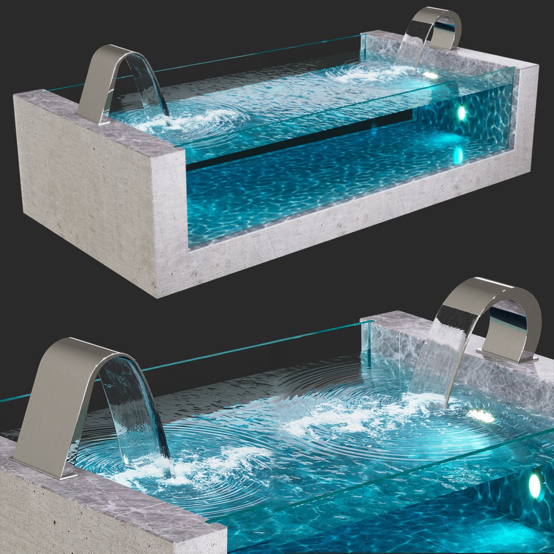 Pool Water Waterfall Niagara 3D Model - TurboSquid 1400526