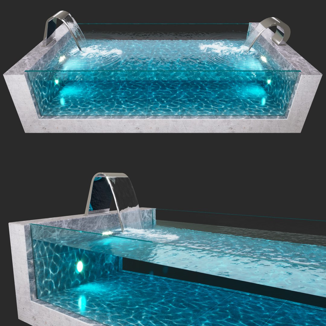 Pool Water Waterfall Niagara 3D Model - TurboSquid 1400526