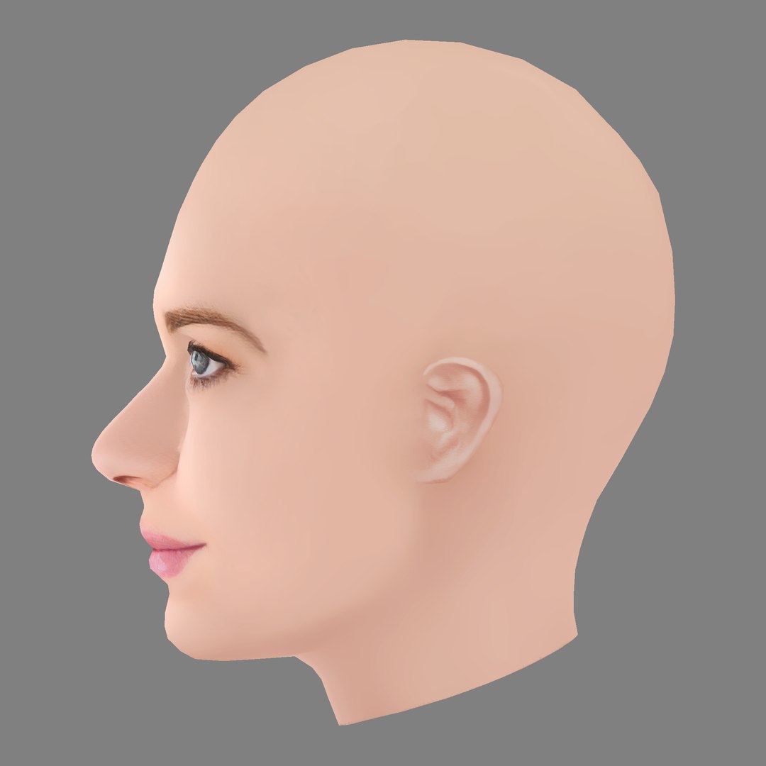 Britt Robertson Head - No Hair - Low Poly Head For Game 3D Model ...