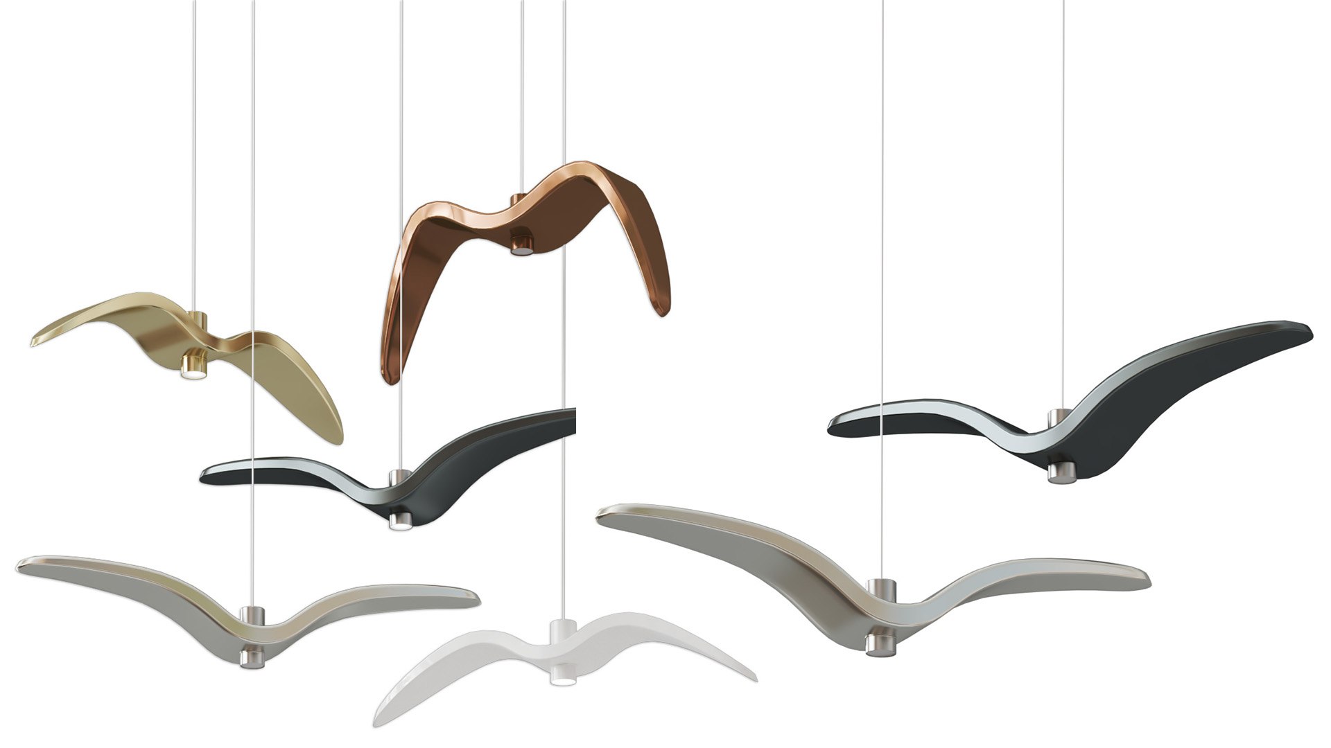 3D model Suspended chandelier NIGHT BIRD Boris Klimok new colo r7 ...