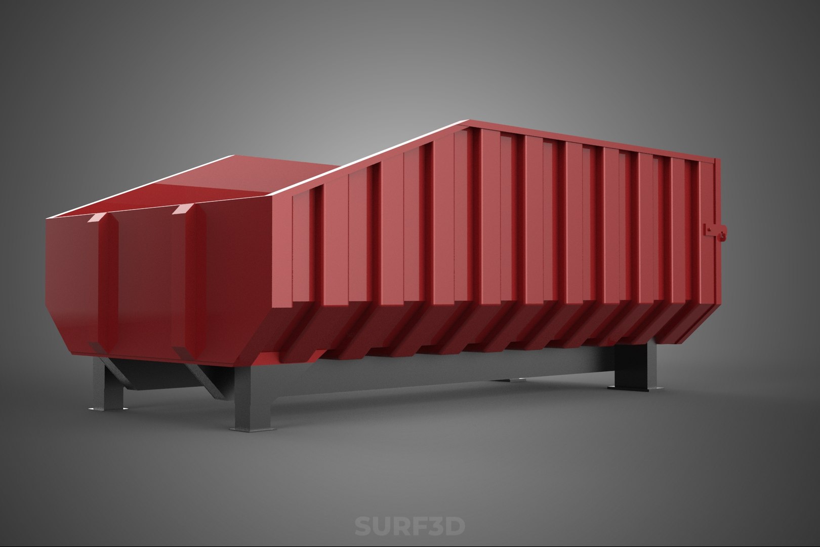 BIN TRUCK BED DUMP BODY BOX CONTAINER CARGO VEHICLE PICK UP CAR 3D ...