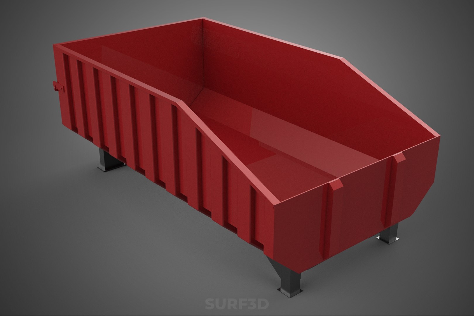 BIN TRUCK BED DUMP BODY BOX CONTAINER CARGO VEHICLE PICK UP CAR 3D ...