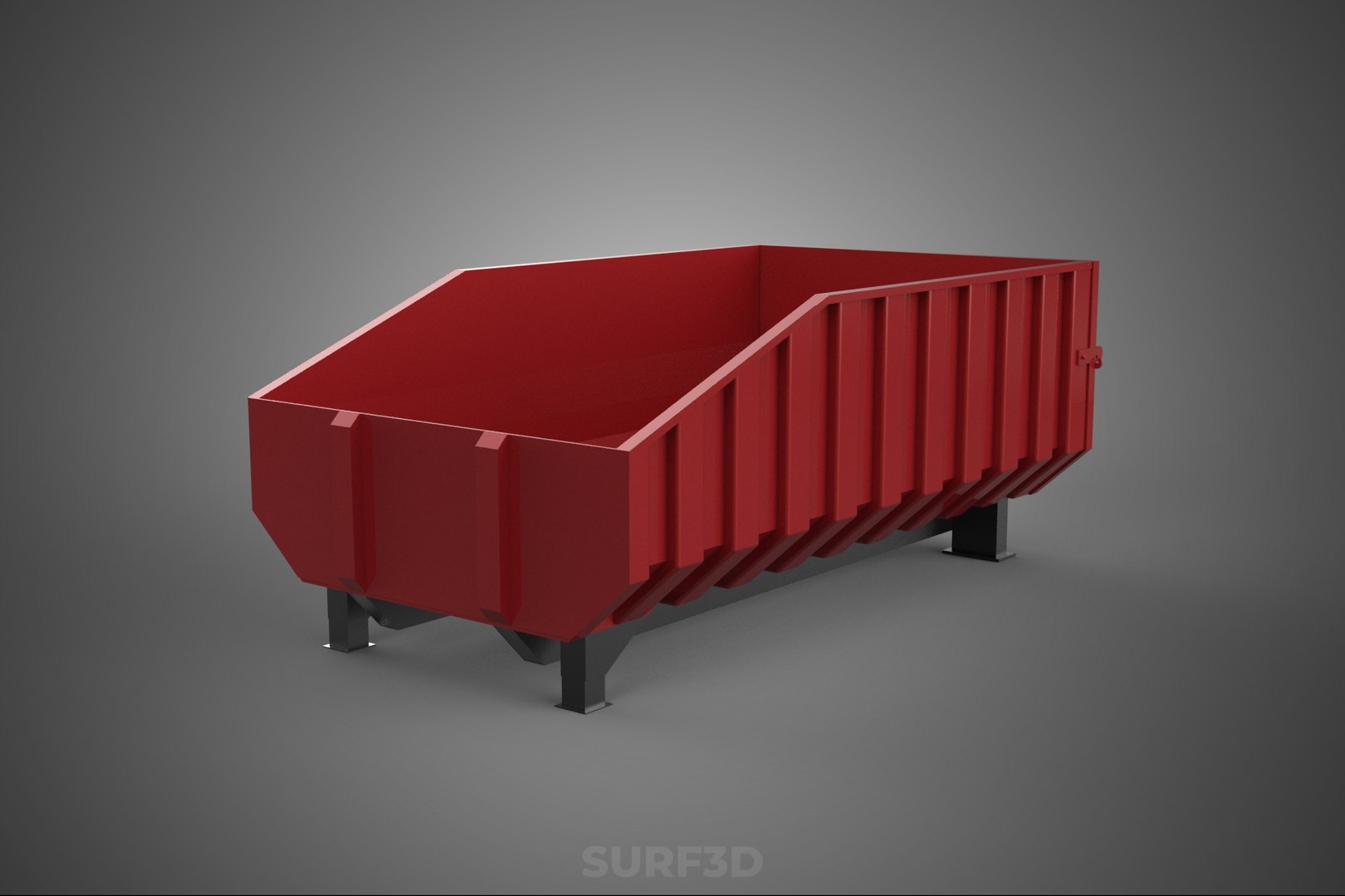 BIN TRUCK BED DUMP BODY BOX CONTAINER CARGO VEHICLE PICK UP CAR 3D ...