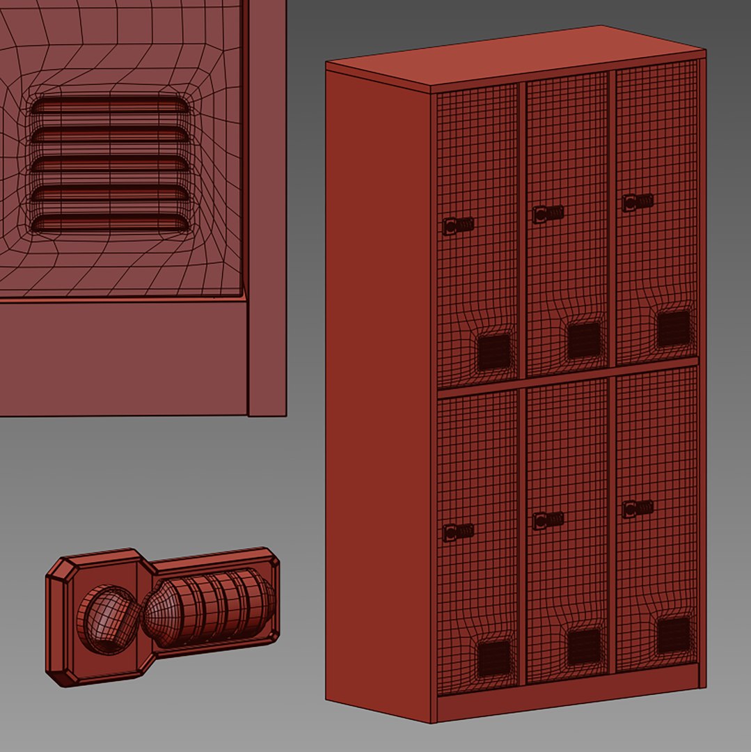 School Locker For Locker Room With Combination Lock 3D Model ...