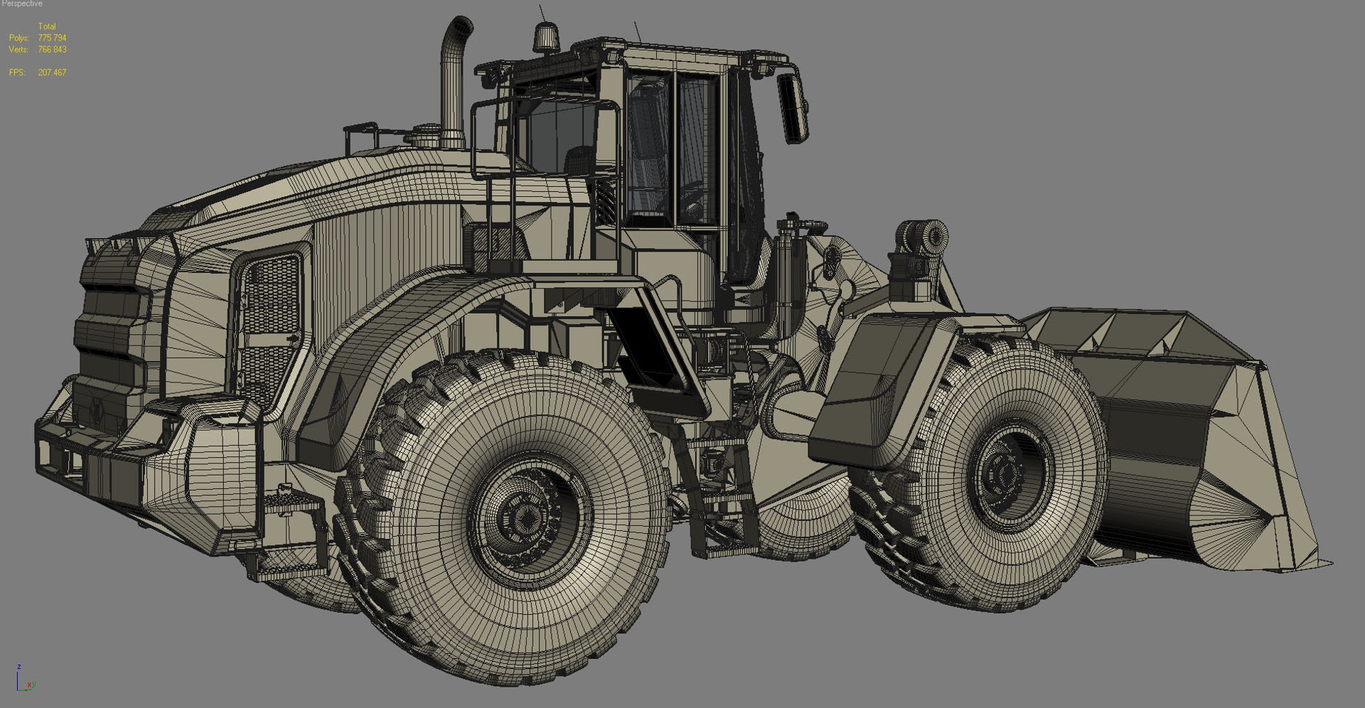 3d model wheel loader generic v1