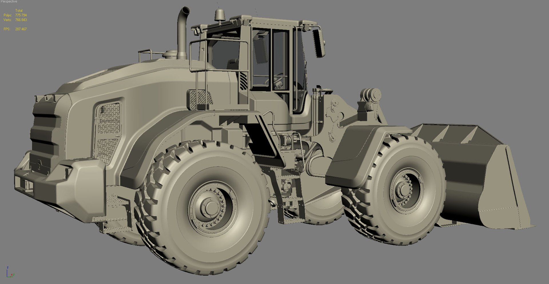 3d model wheel loader generic v1