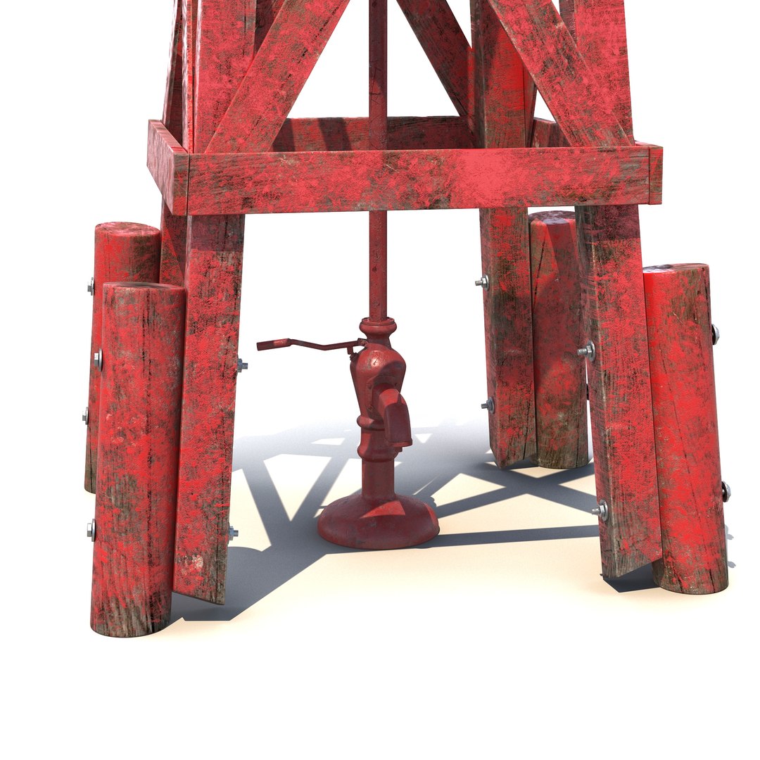 3d Model Old Farm Windmill