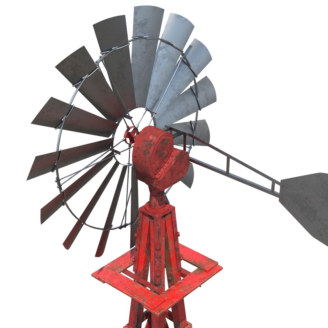 3d Model Old Farm Windmill