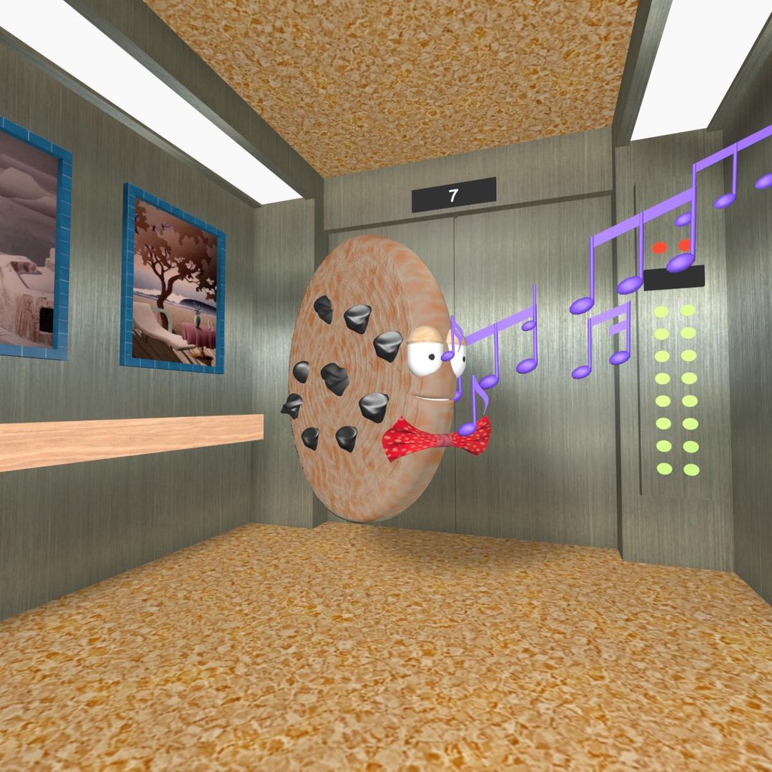 Cartoon cookie in elevator model - TurboSquid 1735870