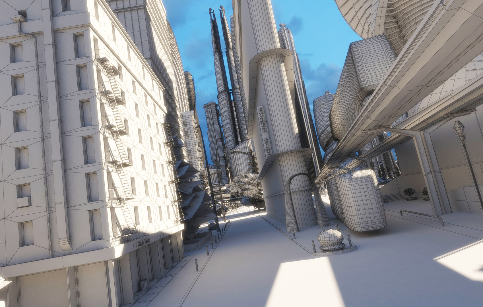 Central business district city architecture model - TurboSquid 1259568