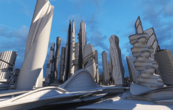 Central business district city architecture model - TurboSquid 1259568