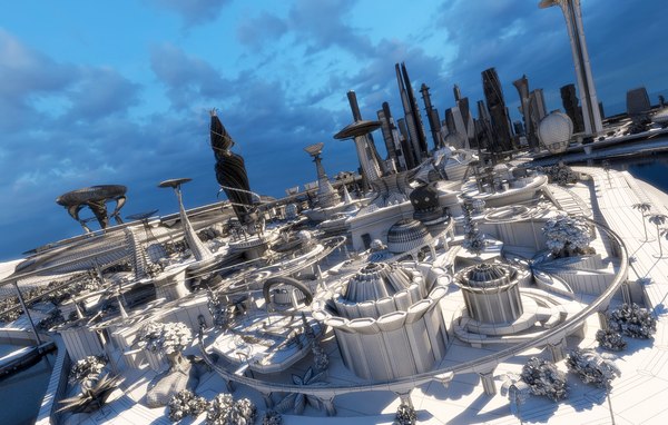 Central business district city architecture model - TurboSquid 1259568