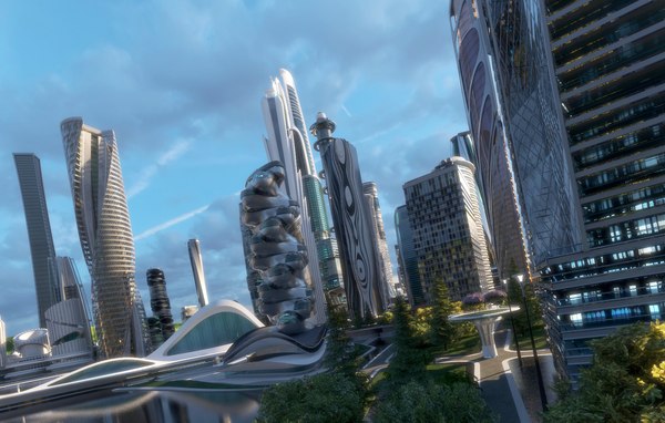 Central business district city architecture model - TurboSquid 1259568