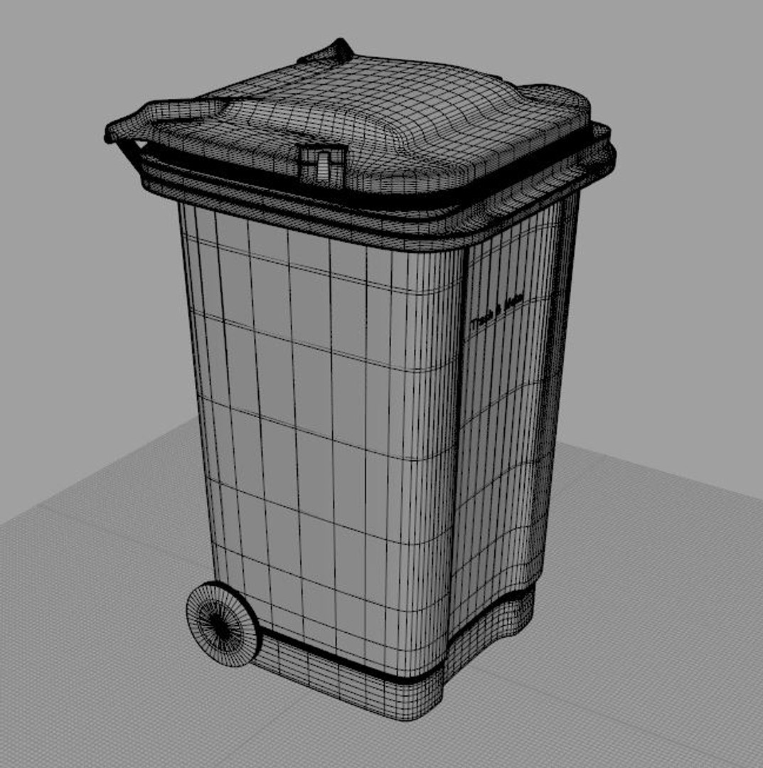 Plastic Trash Bin 3d Model