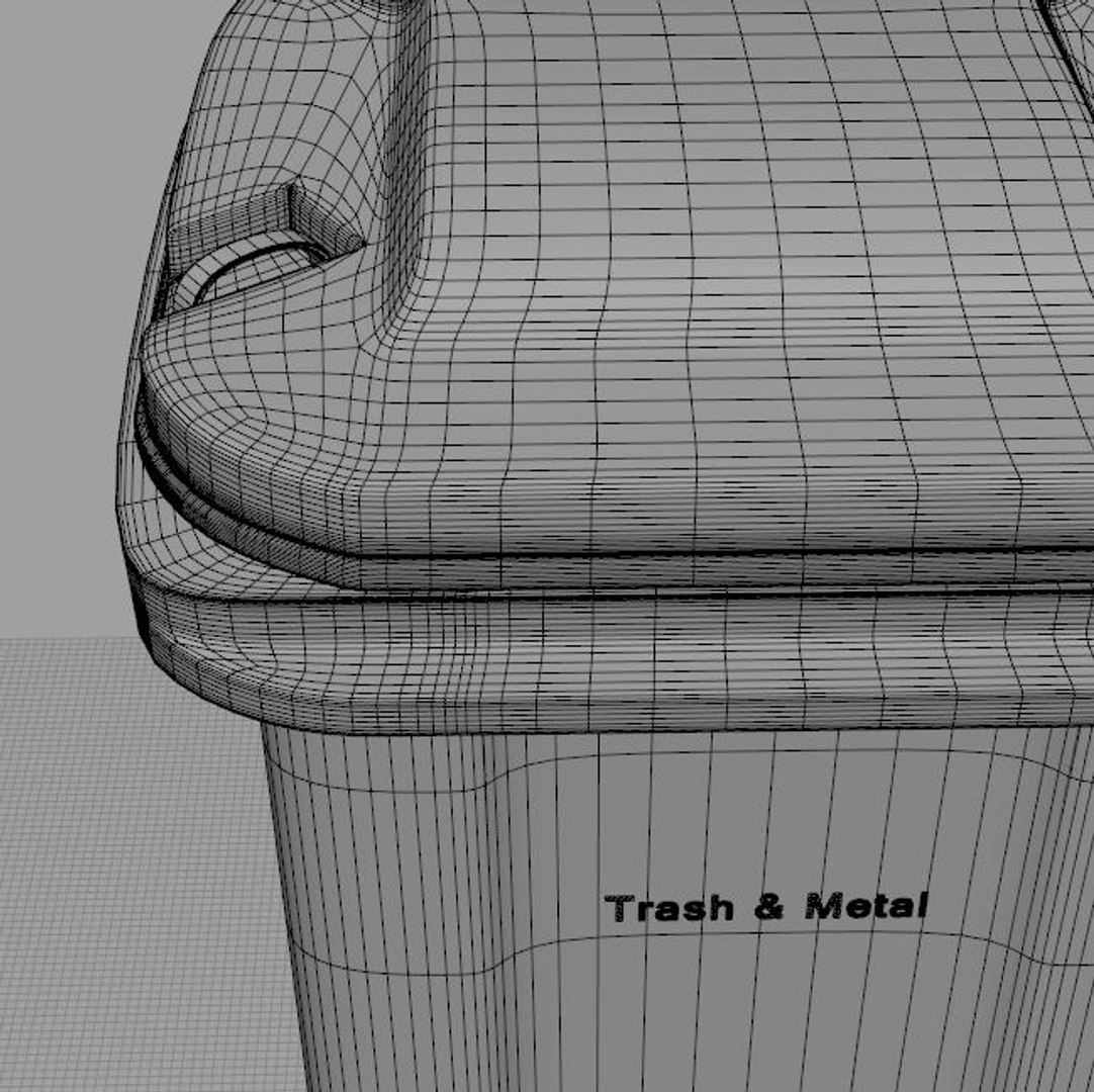 Plastic Trash Bin 3d Model