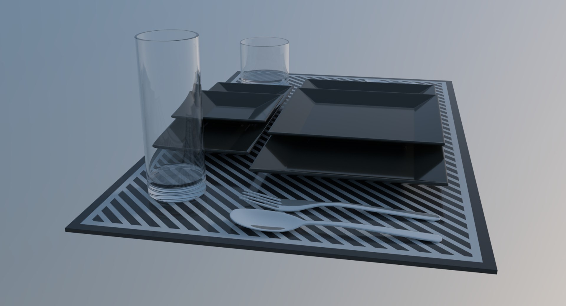 Place Setting 3D Model - TurboSquid 1179318