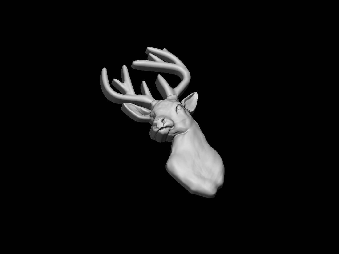 3D Deer Head Bas Relief 3D Print Model Model - TurboSquid 1876213