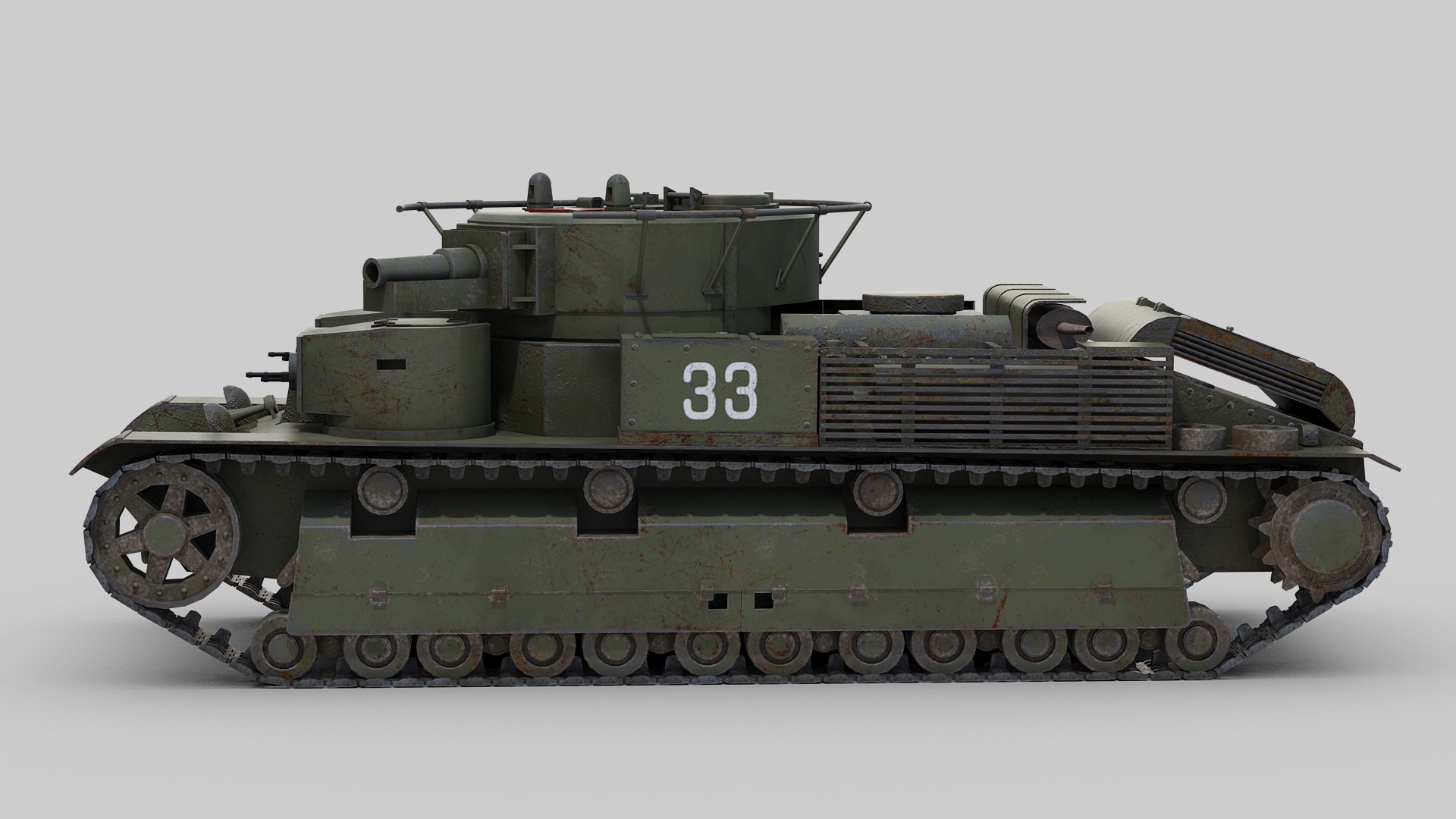 3D Soviet T28 Medium Tank Track Model - TurboSquid 1620046