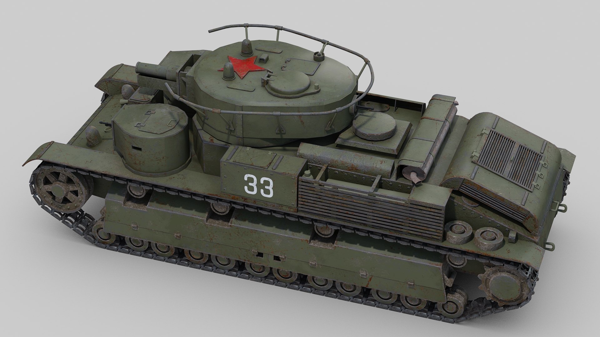 3D Soviet T28 Medium Tank Track Model - TurboSquid 1620046