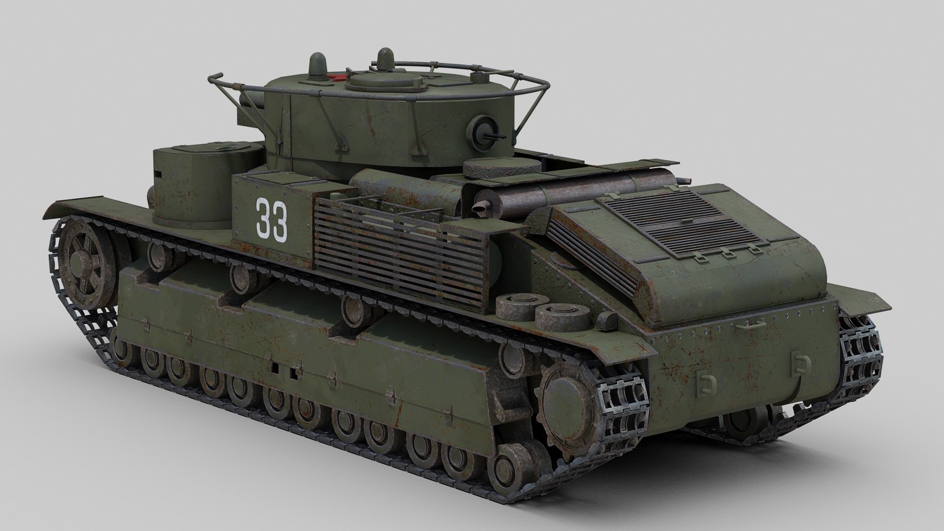3D Soviet T28 Medium Tank Track Model - TurboSquid 1620046