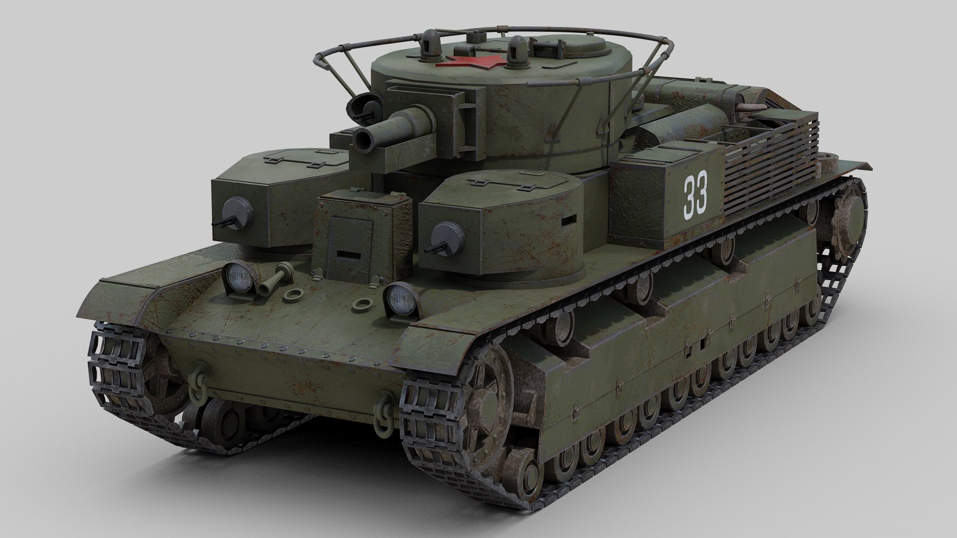 3D Soviet T28 Medium Tank Track Model - TurboSquid 1620046