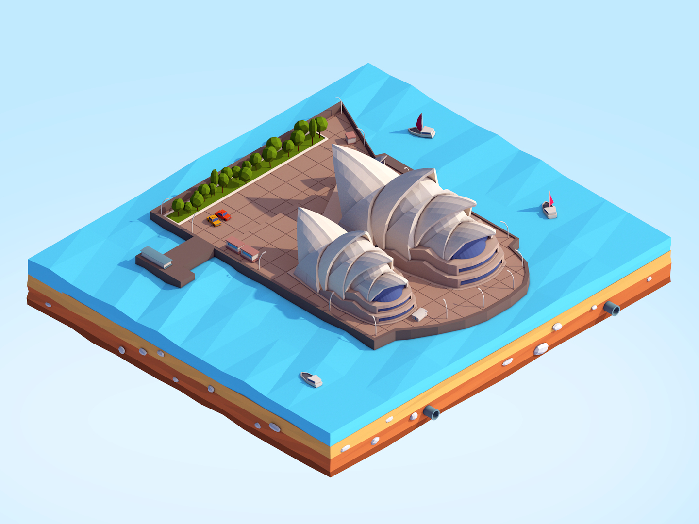 Cartoon sydney opera house 3D - TurboSquid 1331795