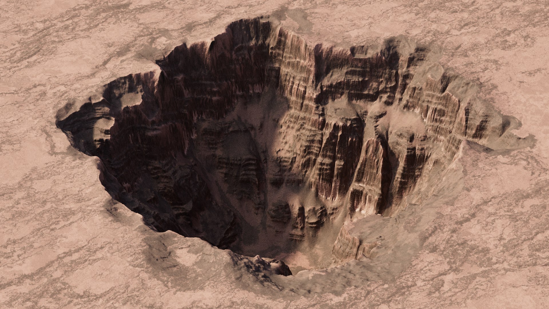 Sinkhole Deep Pit Terrain Model Model - TurboSquid 2515510