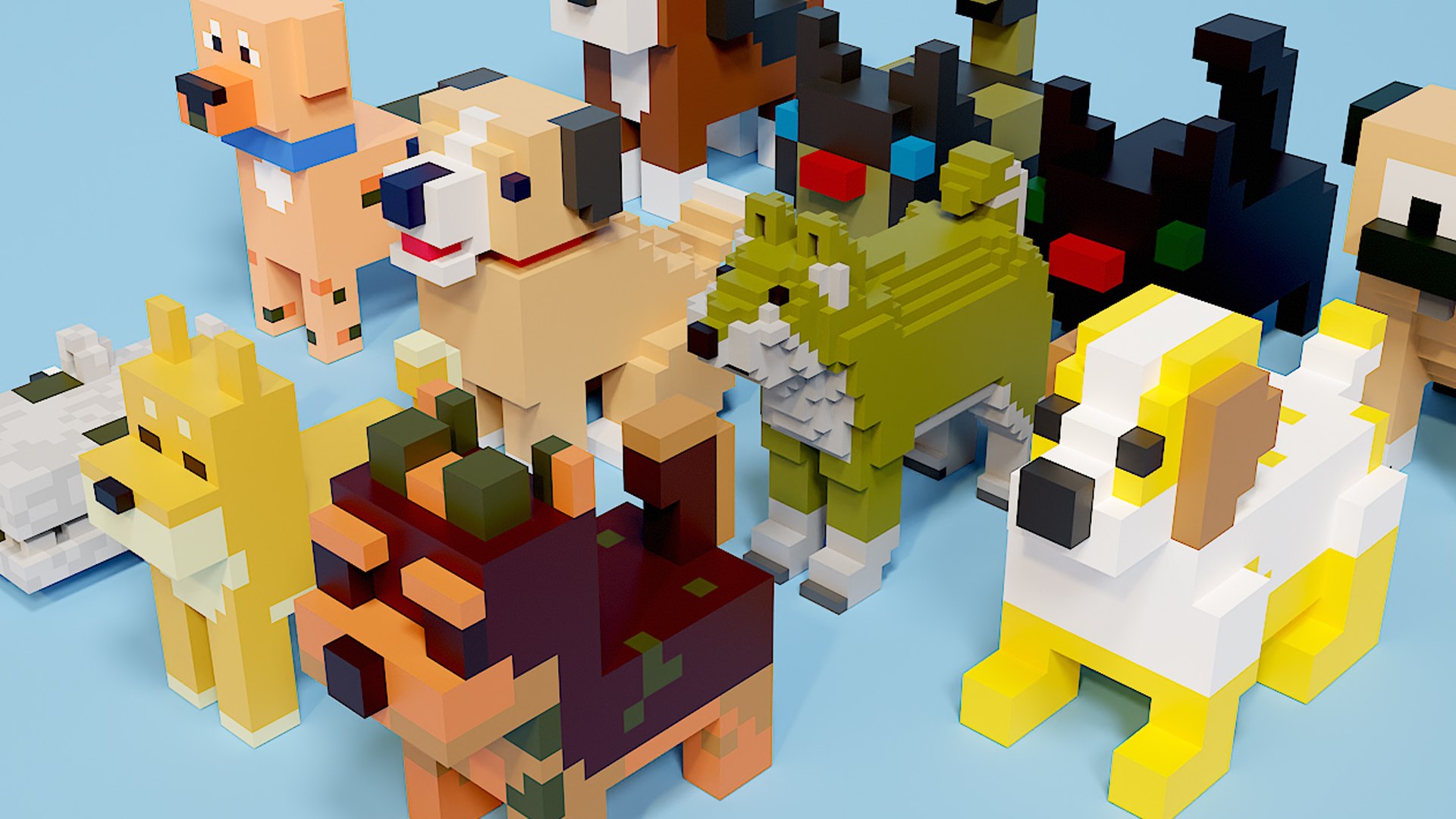 3D Dog Voxel Art Pack Model - TurboSquid 2182453