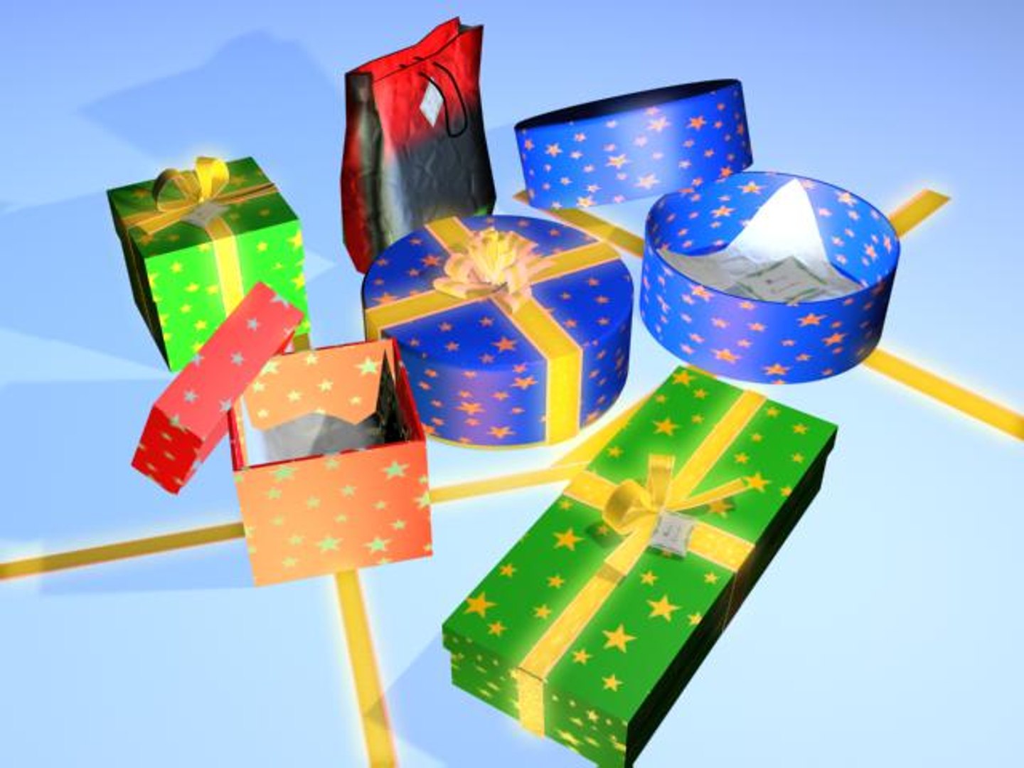 3d Model Openable Gift Box Set