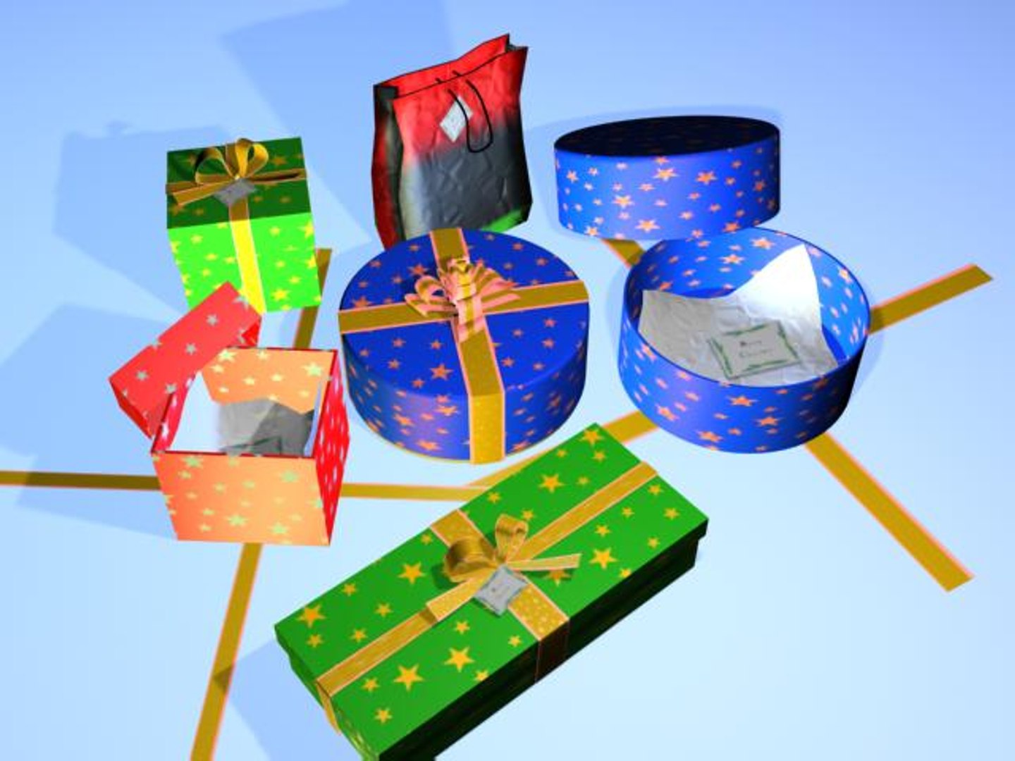 3d Model Openable Gift Box Set
