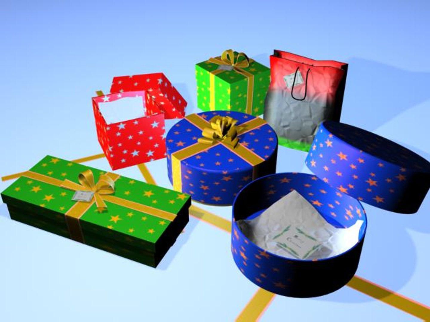 3d Model Openable Gift Box Set