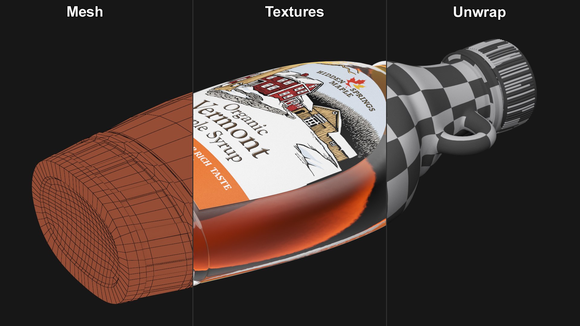 Vermont Maple Syrup Glass Bottle 3D model - TurboSquid 2016268