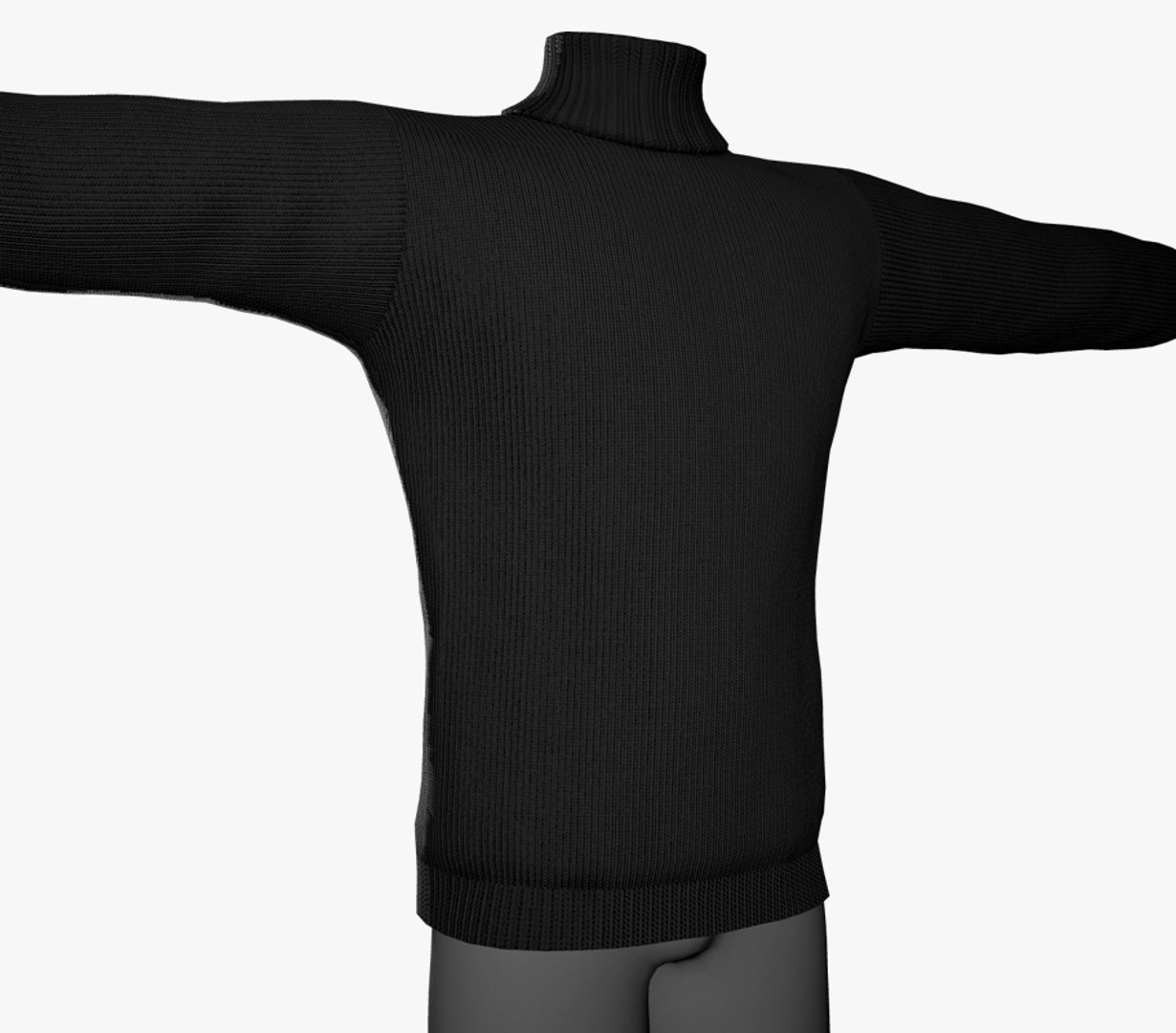 3D black winter turtleneck model - TurboSquid 1658044