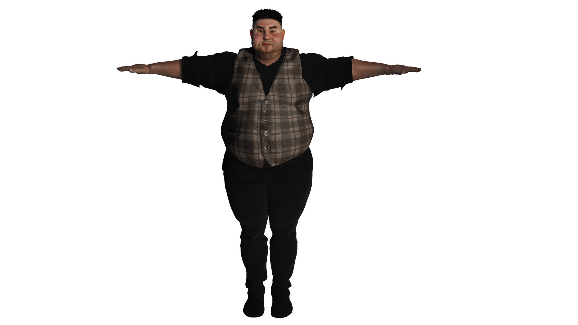 3D AAA 3D REALISTIC FAT MALE BUSINESSMAN 3-RIG GAME READY CHARACTER ...