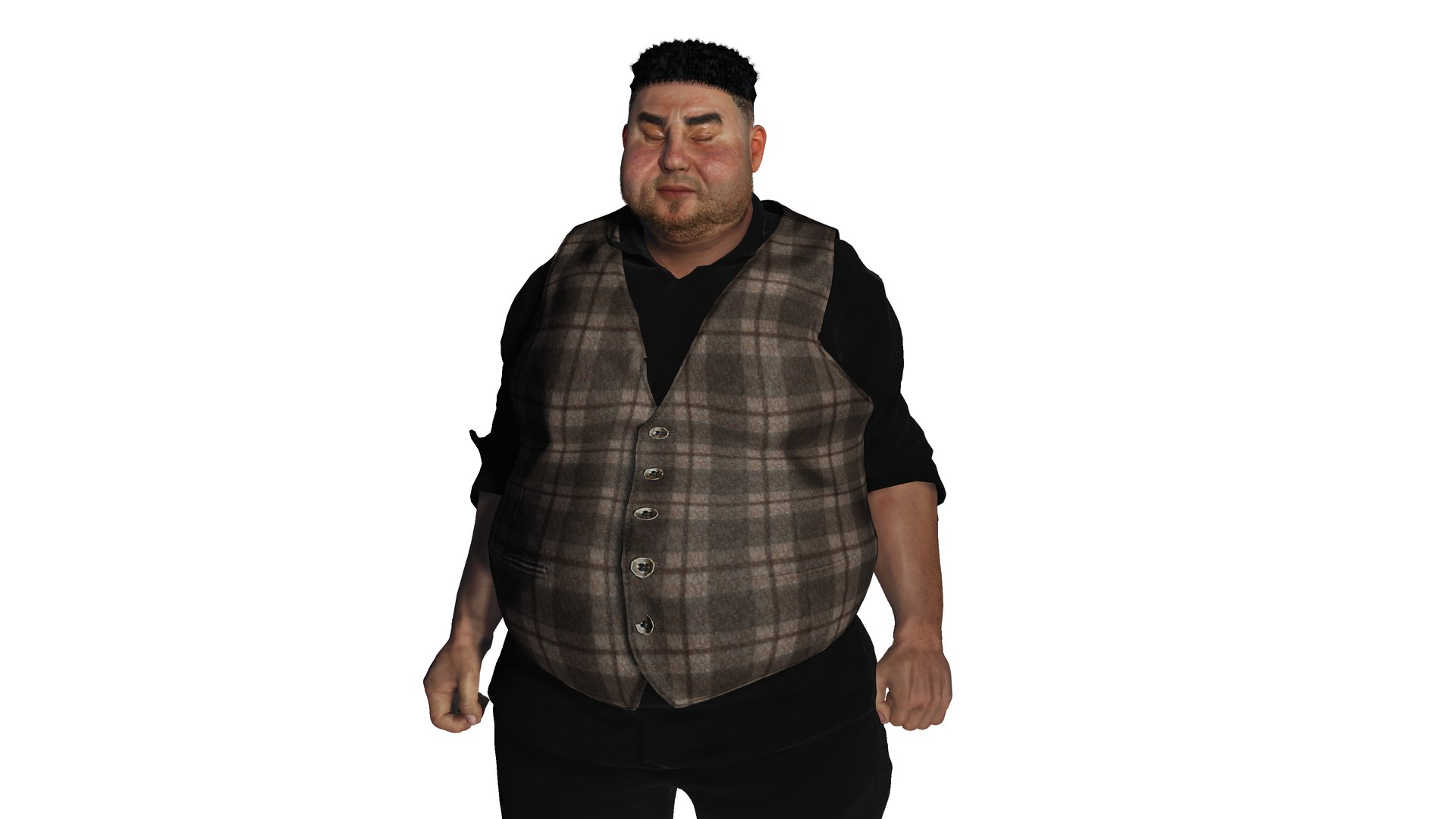 3D AAA 3D REALISTIC FAT MALE BUSINESSMAN 3-RIG GAME READY CHARACTER ...