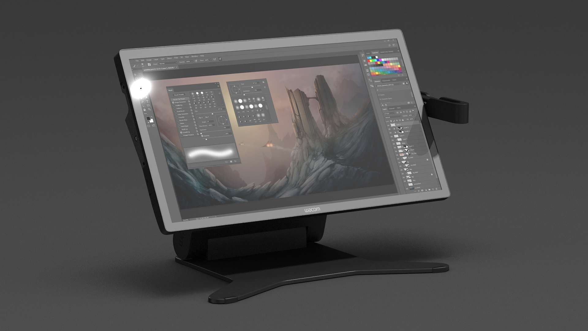 Wacom Cintiq Pro 27 with 2D Program 3D model - TurboSquid 2107602