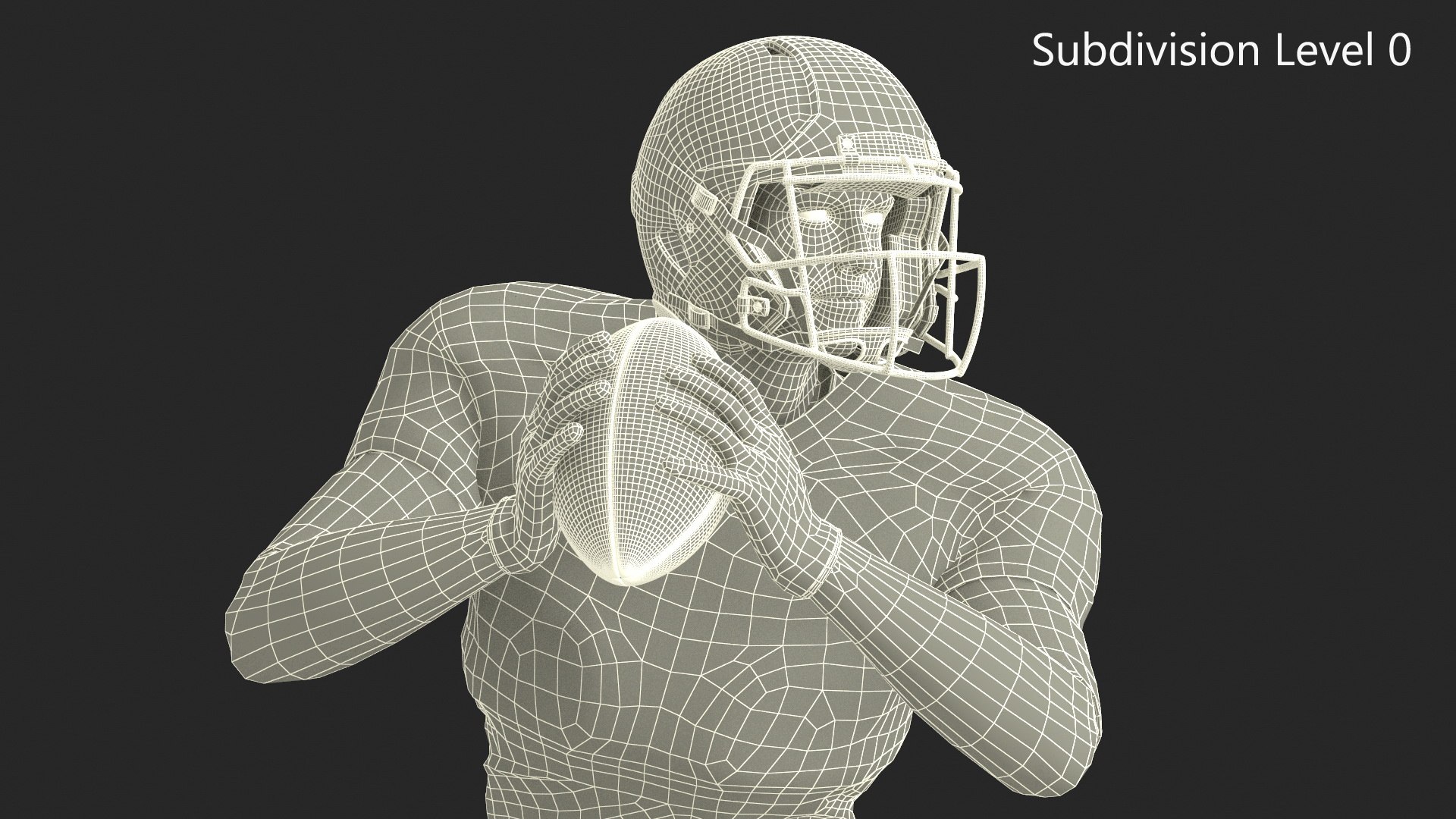 Black Man American Football Player White Uniform Running The Ball 3D ...