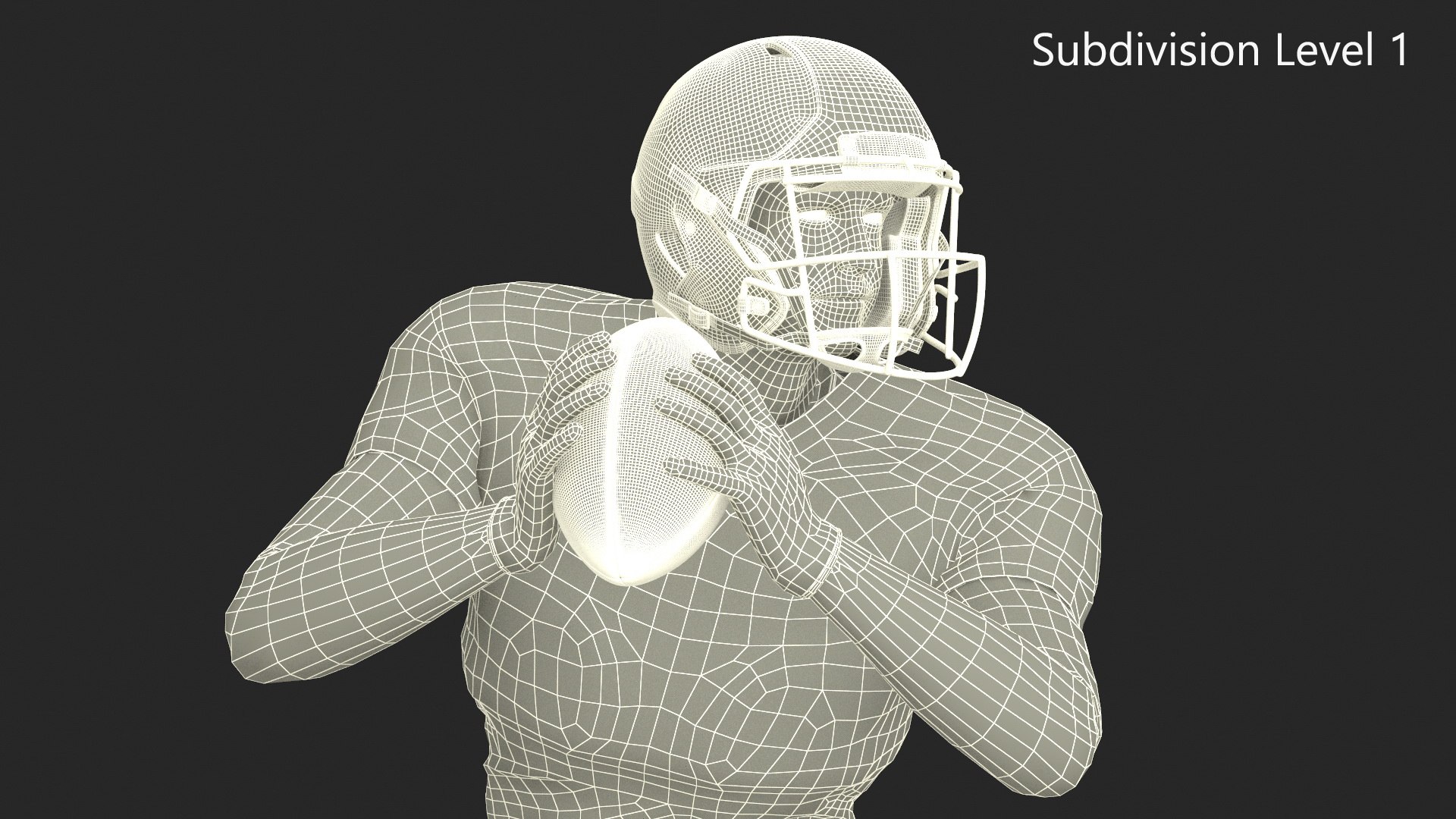 Black Man American Football Player White Uniform Running The Ball 3D ...