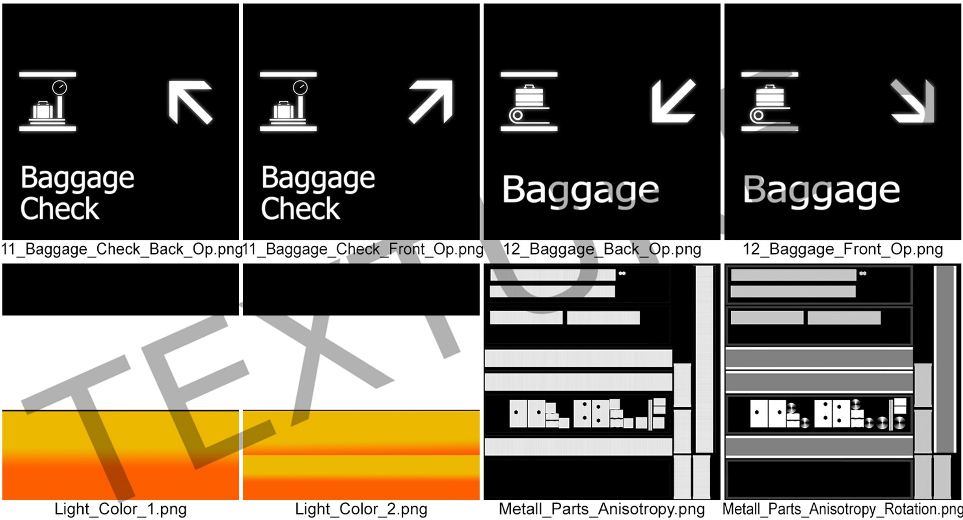 3D Airport Signs Baggage Check - TurboSquid 1328536