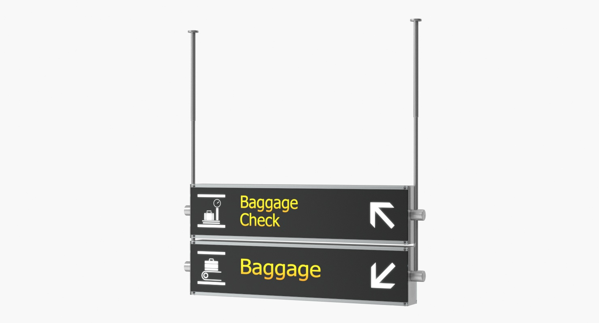 3D Airport Signs Baggage Check - TurboSquid 1328536