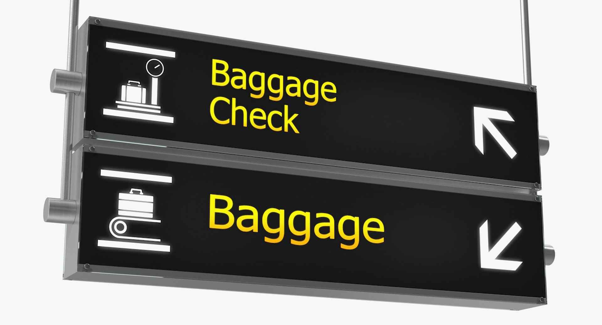 3D Airport Signs Baggage Check - TurboSquid 1328536