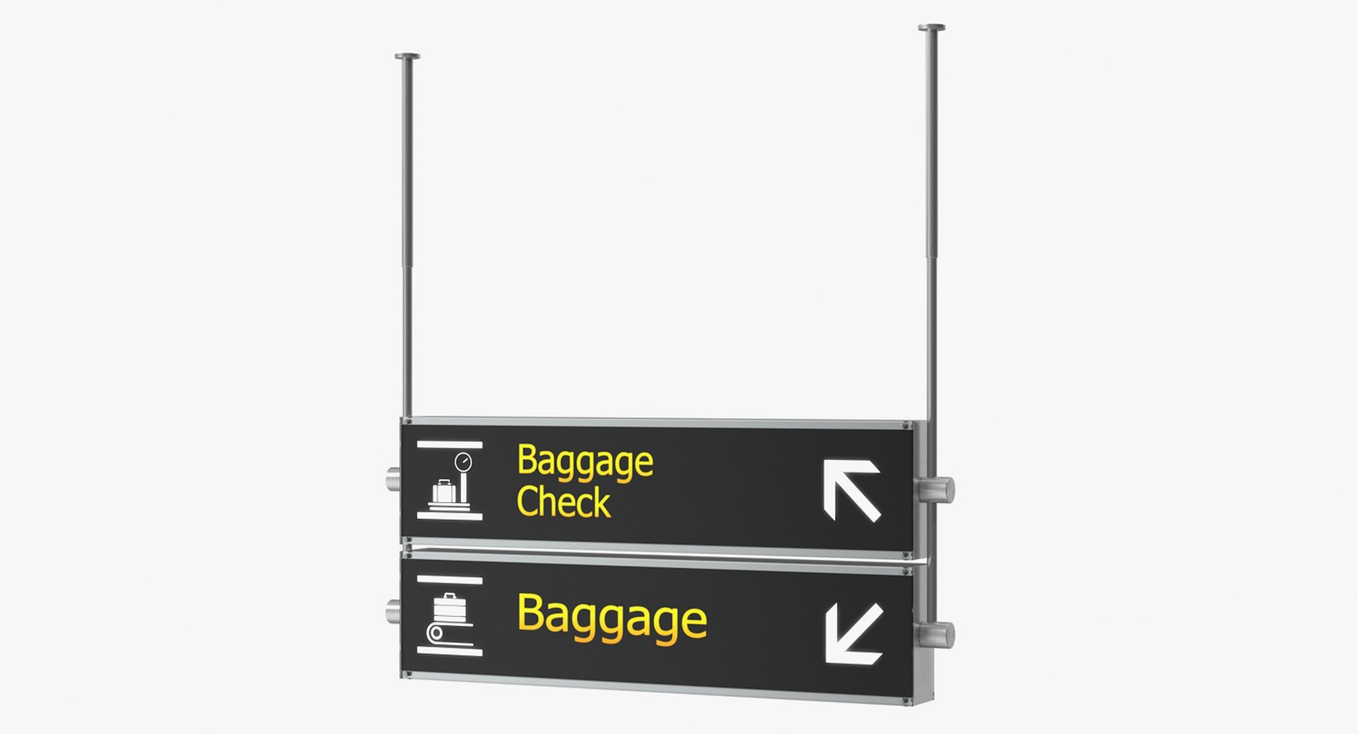 3D Airport Signs Baggage Check - TurboSquid 1328536